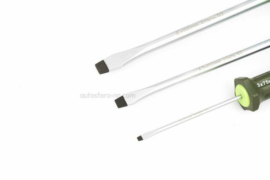 DELOTEKHNIKI 721036 Отвертка шлицевая трехкомпонентная 3.0*150мм