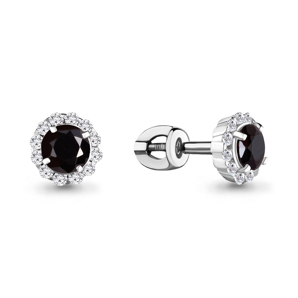 Серьги, серебро, 925 проба, фианит