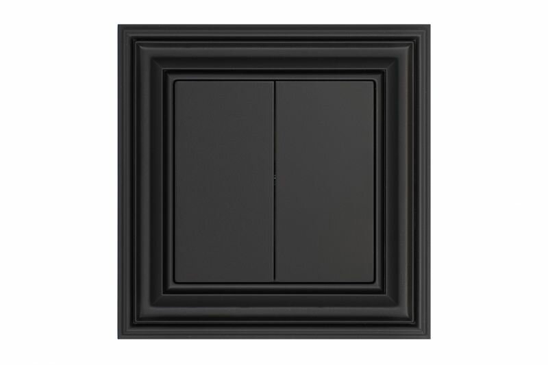 LIREGUS Выключатель Двухклавишный Черный матовый LIREGUS RETRO