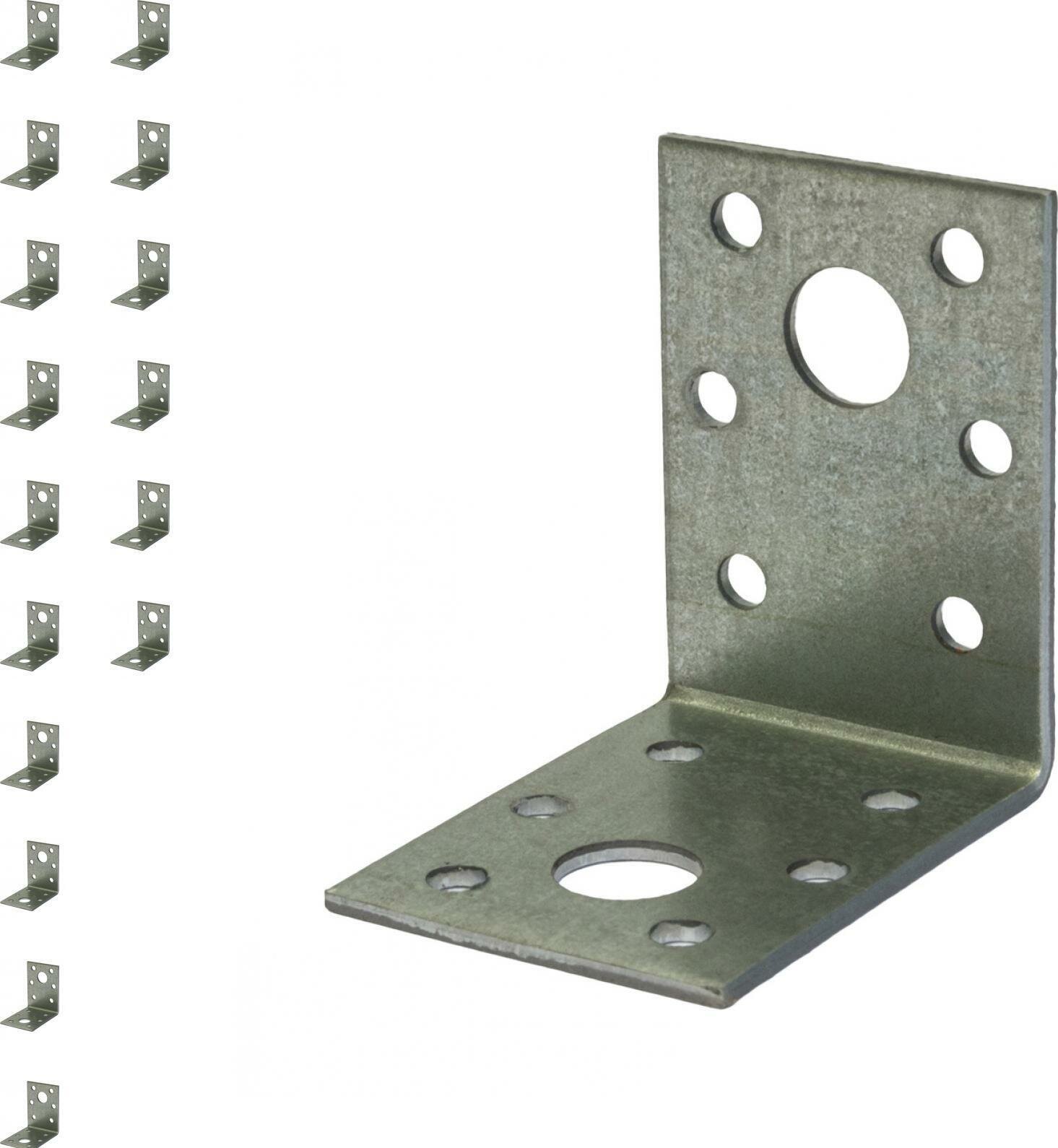 Уголок крепежный Tech-Krep 70х70х55х2 мм оцинкованный (комплект из 16 шт)
