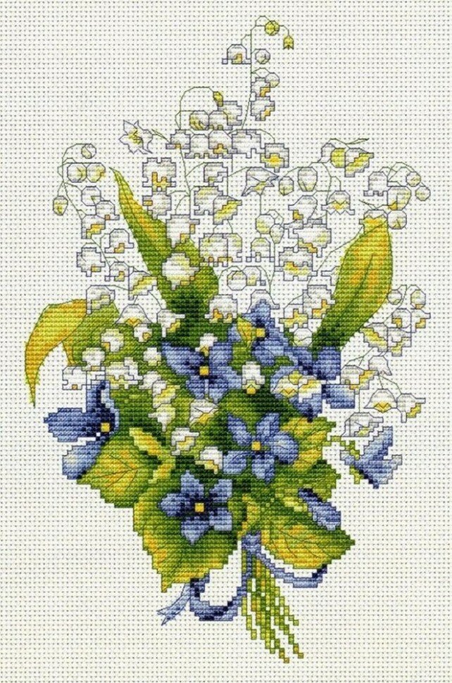 Набор для вышивания Luca-S #B125 Ландыши, Счетный крест, 15.5 x 25 см