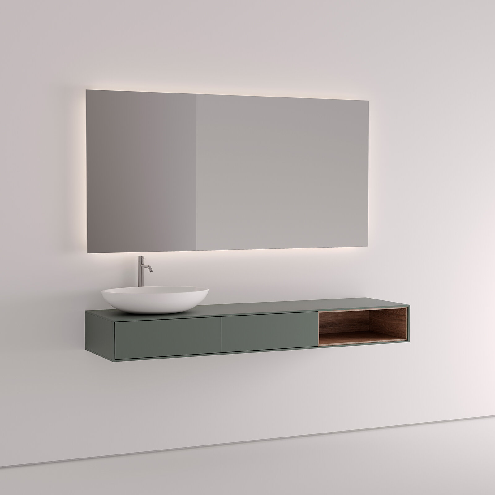 Тумба подвесная под две раковины 150 см. Vivomobili VERDE COMODORO