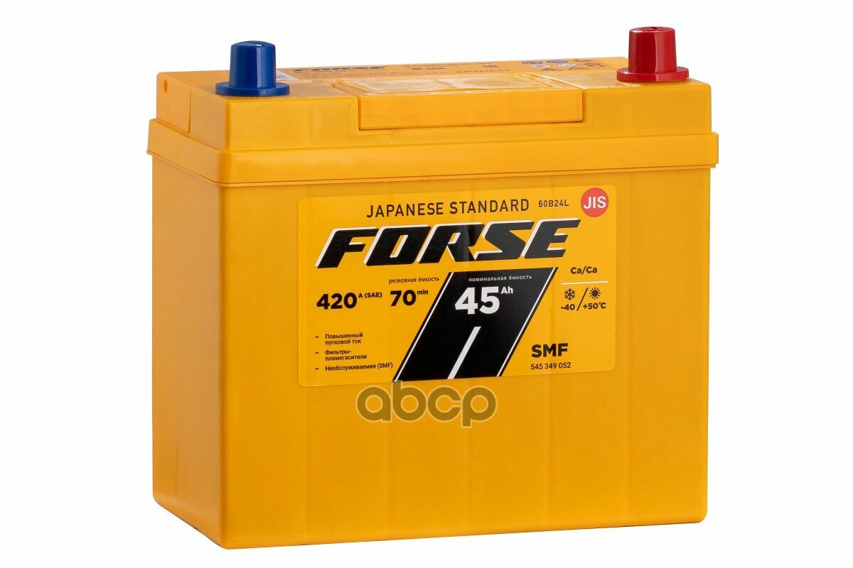 Аккумулятор forse 45ач en420 asia 237x127x225 обр/п b24