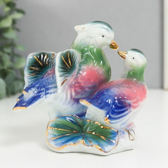 Фигурка керамика Уточки-мандаринки цветные , 11 7 11.5 см