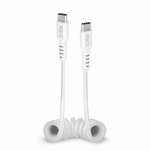 Sbs-mobile SBS Mobile кабель пружинный Type-C 3.0, длина 1 м, белый