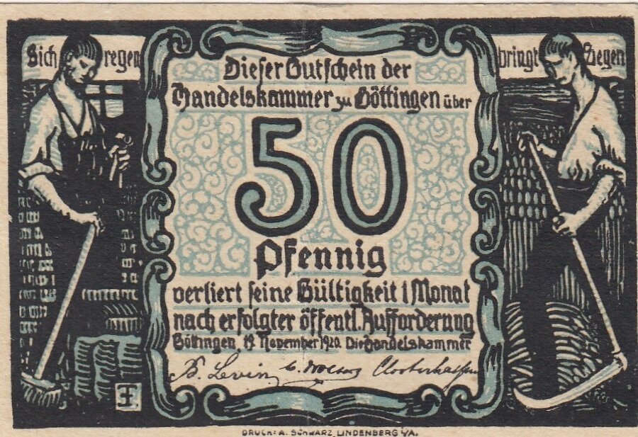 Германия (Веймарская Республика) Гёттинген 50 пфеннигов 1920 г. (4)