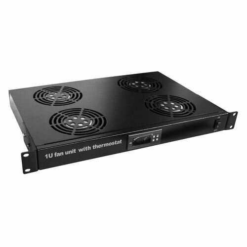 Блок вентиляторов Lanmaster (TWT-CBB-FANB4-RACK-T) 4 вент. с контроллером черный (упак:1шт)