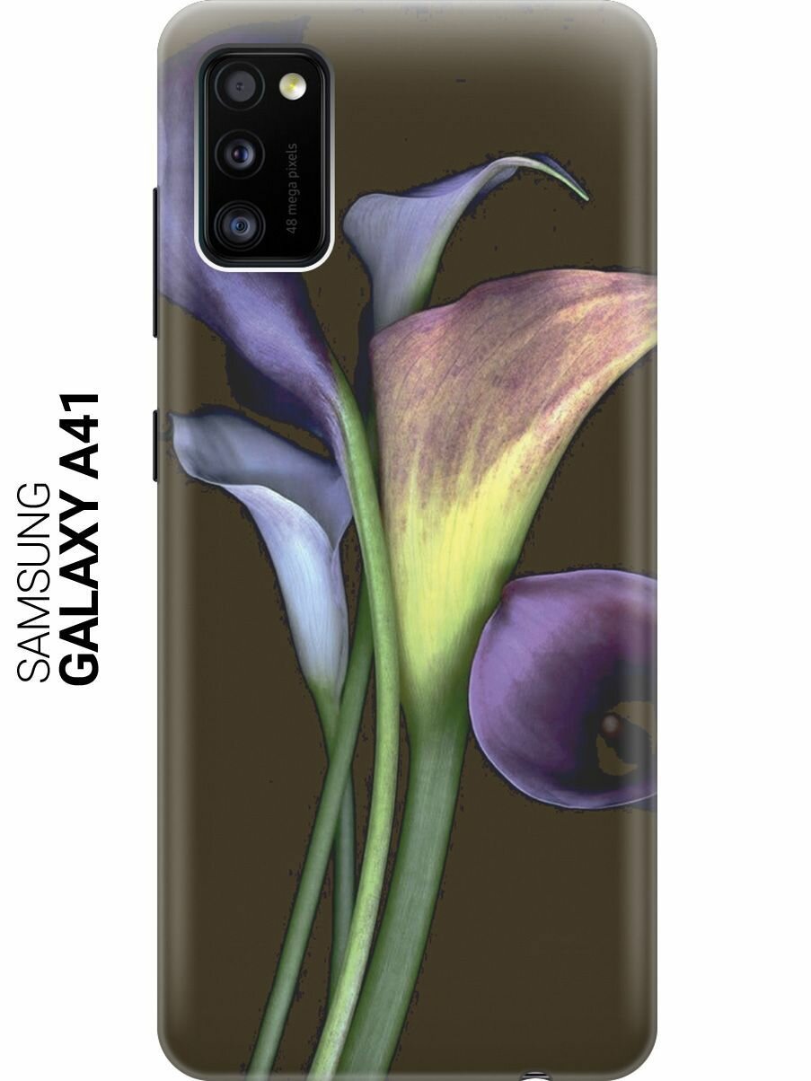 Силиконовый чехол на Samsung Galaxy A41, Самсунг А41 с принтом "Каллы"