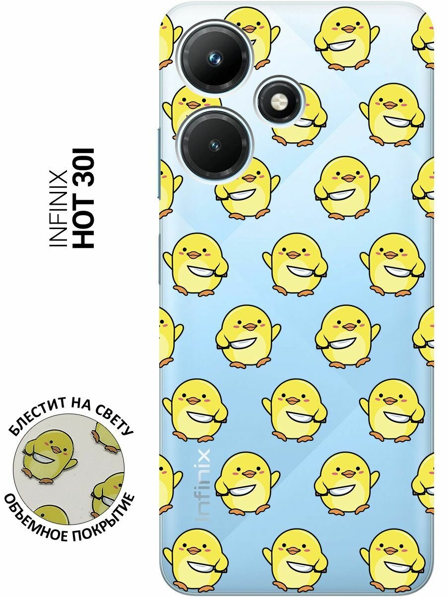 Силиконовый чехол на Infinix Hot 30i, Инфиникс Хот 30и с 3D принтом "Chick With Knife" прозрачный