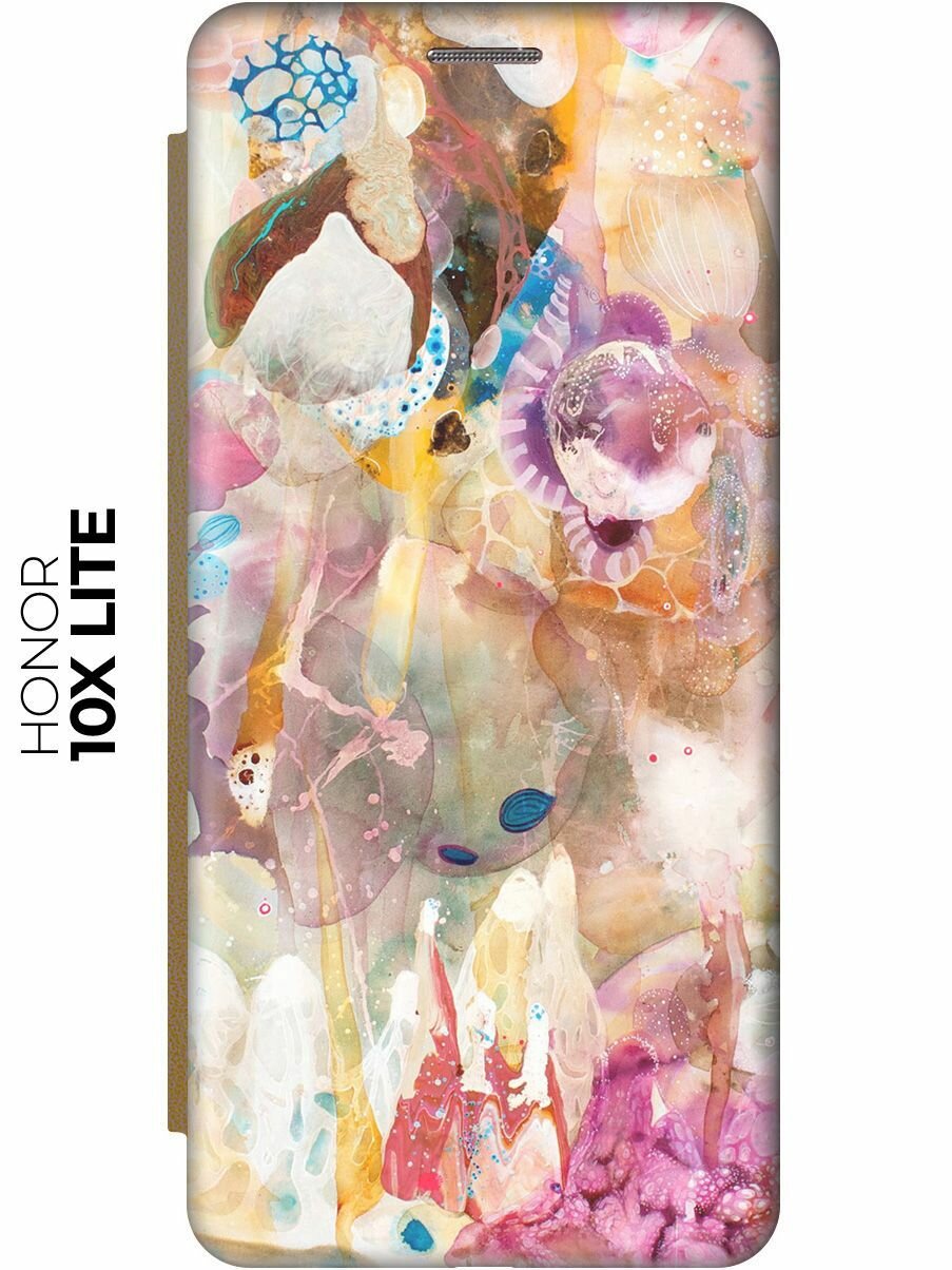Чехол-книжка Радость весны на Honor 10x Lite / Хонор 10Х Лайт золотой