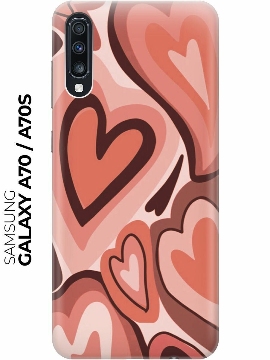 Силиконовый чехол Нарисованные сердечки на Samsung Galaxy A70 / A70s / Самсунг А70 / А70с