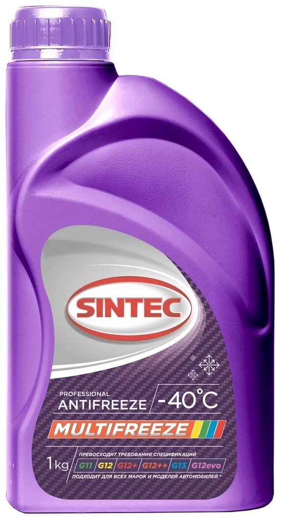 Антифриз готовый фиолетовый SINTEC MULTIFREEZE канистра 1 литр — фото 1