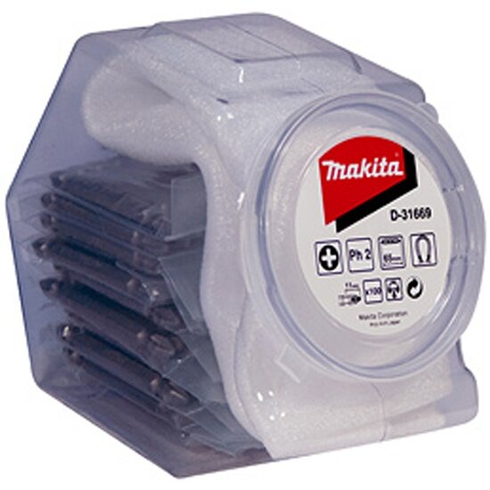 Насадка двухсторонняя Makita PH2, 65 мм, E-form (MZ), 100 шт, банка D-31669