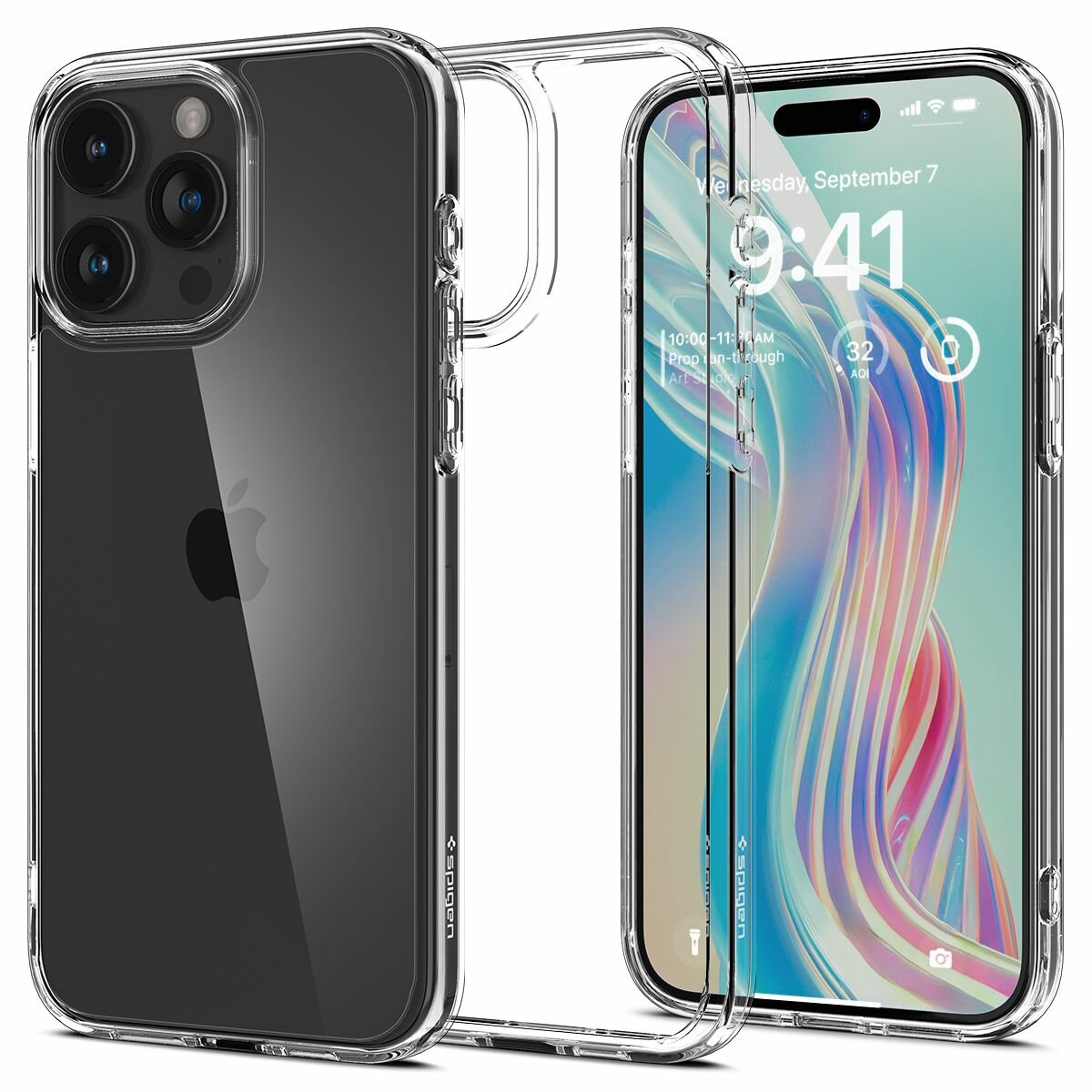 Чехол Spigen на Apple iPhone 15 Pro (ACS06471) Crystal Hybrid / Спиген чехол для Айфон 15 Про накладка, противоударный, с защитой камеры, прозрачный