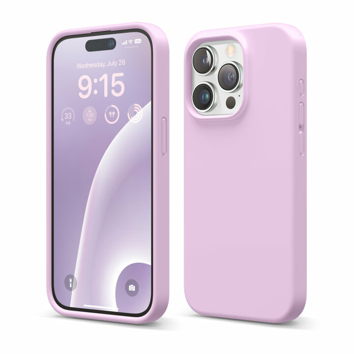 Elago для iPhone 15 Pro чехол Soft silicone (Liquid) Light Lilac