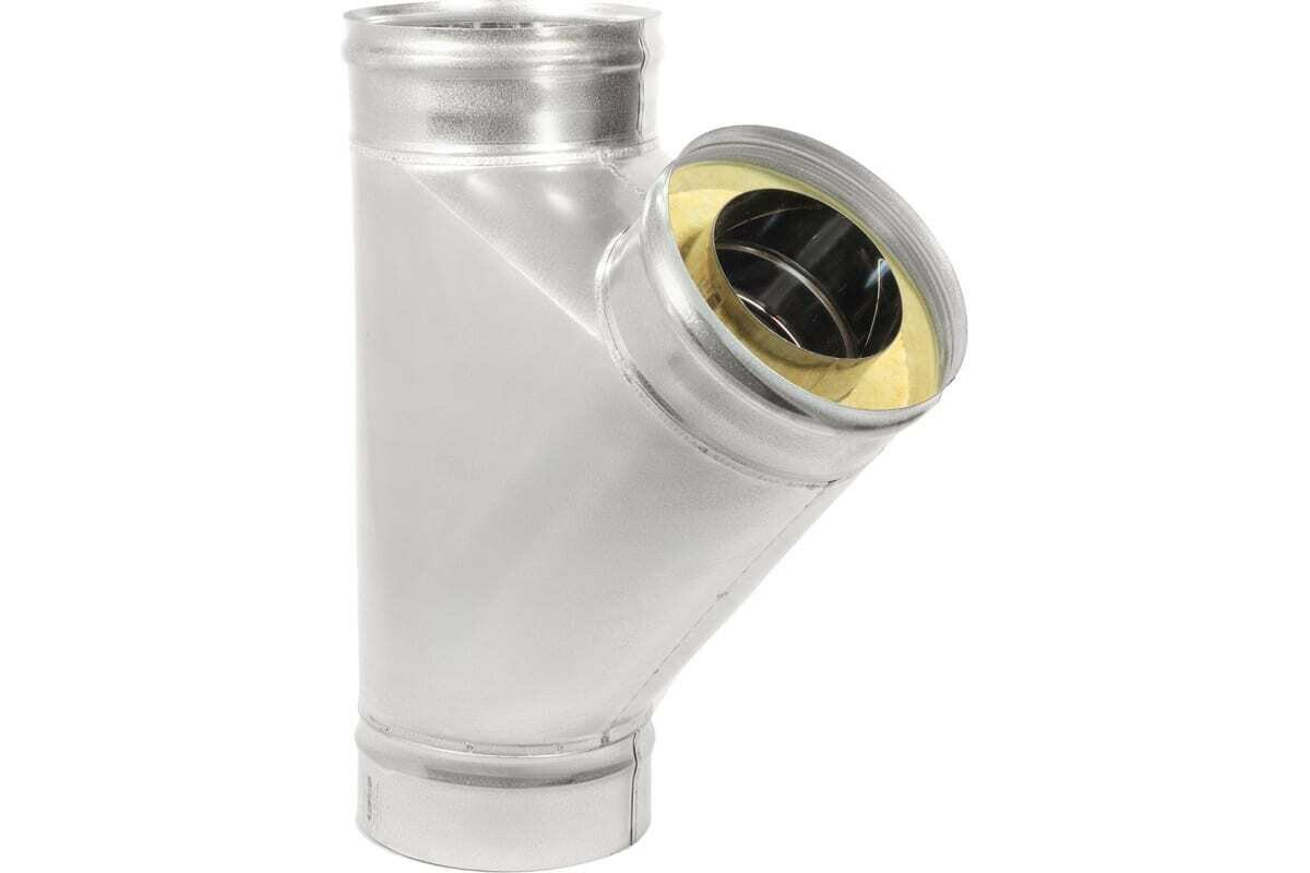 Тройник сэндвич 45 d 150 х 210 толщ. 0,8 нерж (430) х 0,5 нерж (430) 10%