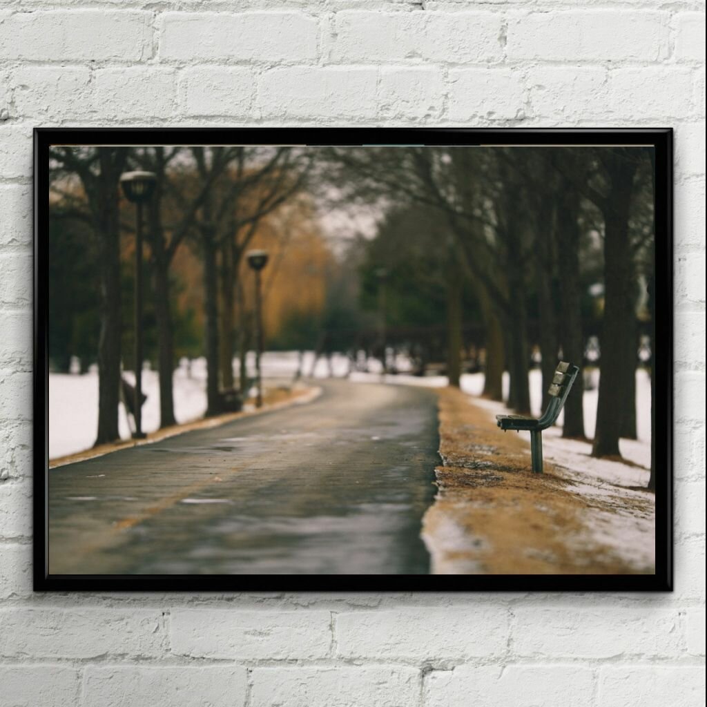 Плакат "Зима в городском парке" Cool Eshe из коллекции "Природа", плакат А3