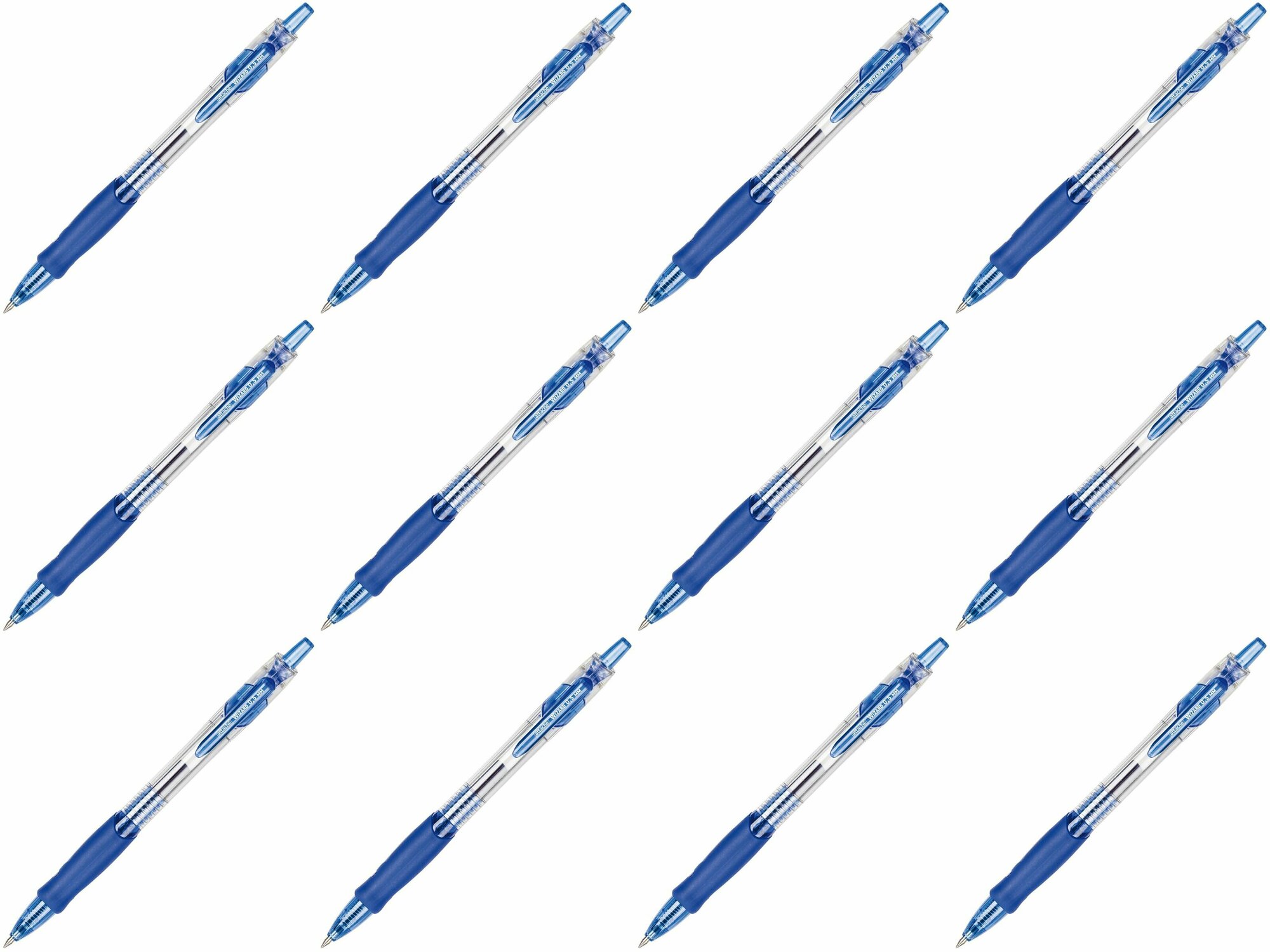 Attache Ручка гелевая автоматическая Wizard черный стержень, 0,5 мм, 12 шт