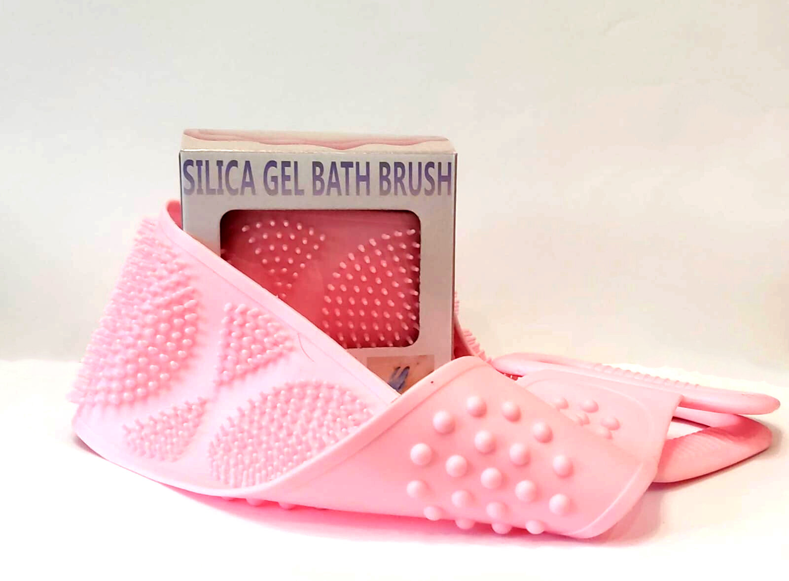 Японская мочалка массажная Silica Gel Bath Brush двухсторонняя силиконовая 70 см