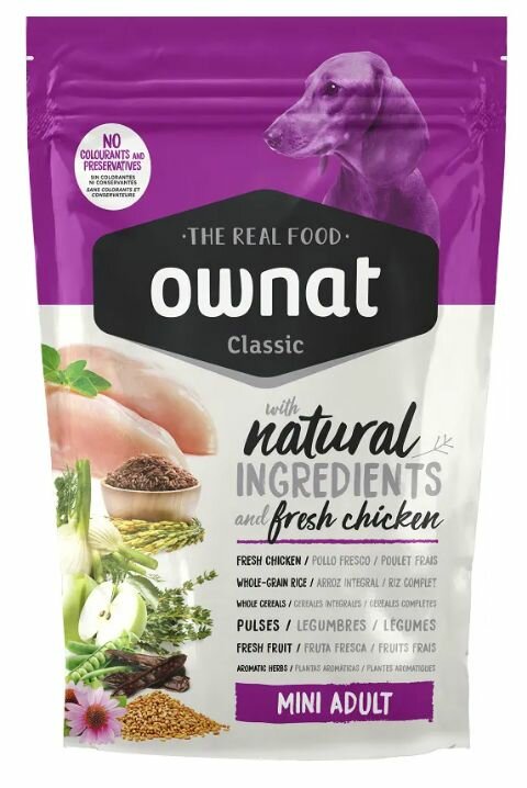 Ownat Mini Adult Classic Сухой корм для взрослых собак мелких пород, с курицей, 400 гр.