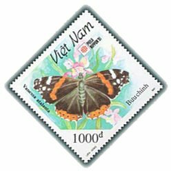 (1991-103) Марка Вьетнам "Адмирал" Бабочки III
