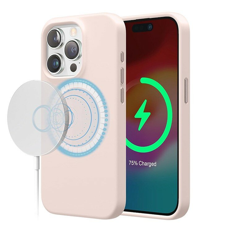 Elago силиконовый чехол для iPhone 15 Pro, Soft silicone (Liquid) Lovely Pink (MagSafe)