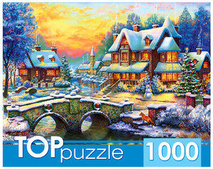 *Puz 1000д. Toppuzzle Зимняя деревня (ХТП1000-2163)