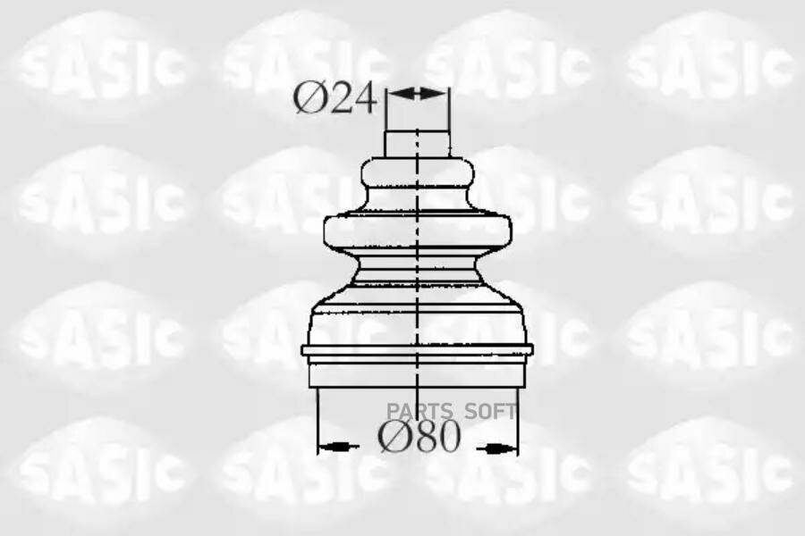 2873793 SASIC Пыльник шруса CITROEN JUMPY/XANTIA/PEUGEOT 306/405 92- внутр.