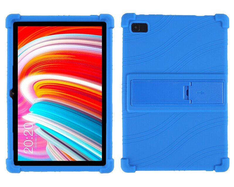 Силиконовый противоударный чехол-бампер MyPads для Teclast M40 / Teclast P20 HD с подставкой, синий