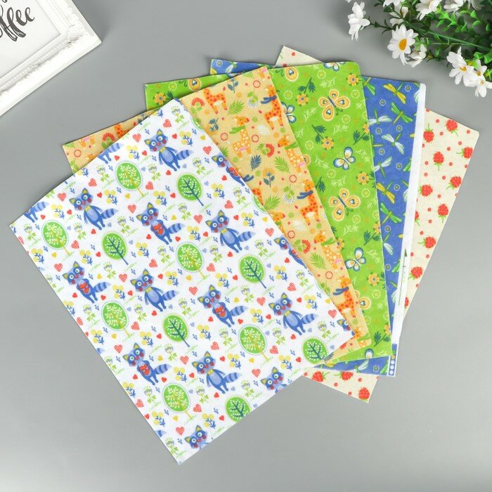 Фетр декоративный Рукоделие "Времена года, Лето", 1 мм, 21х29,7 см, (5 шт)