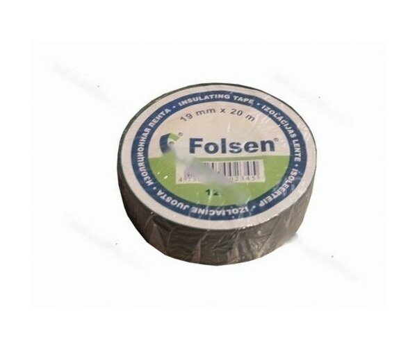 Изолента Folsen, 19 мм x20 м, 120 мкм, зеленая