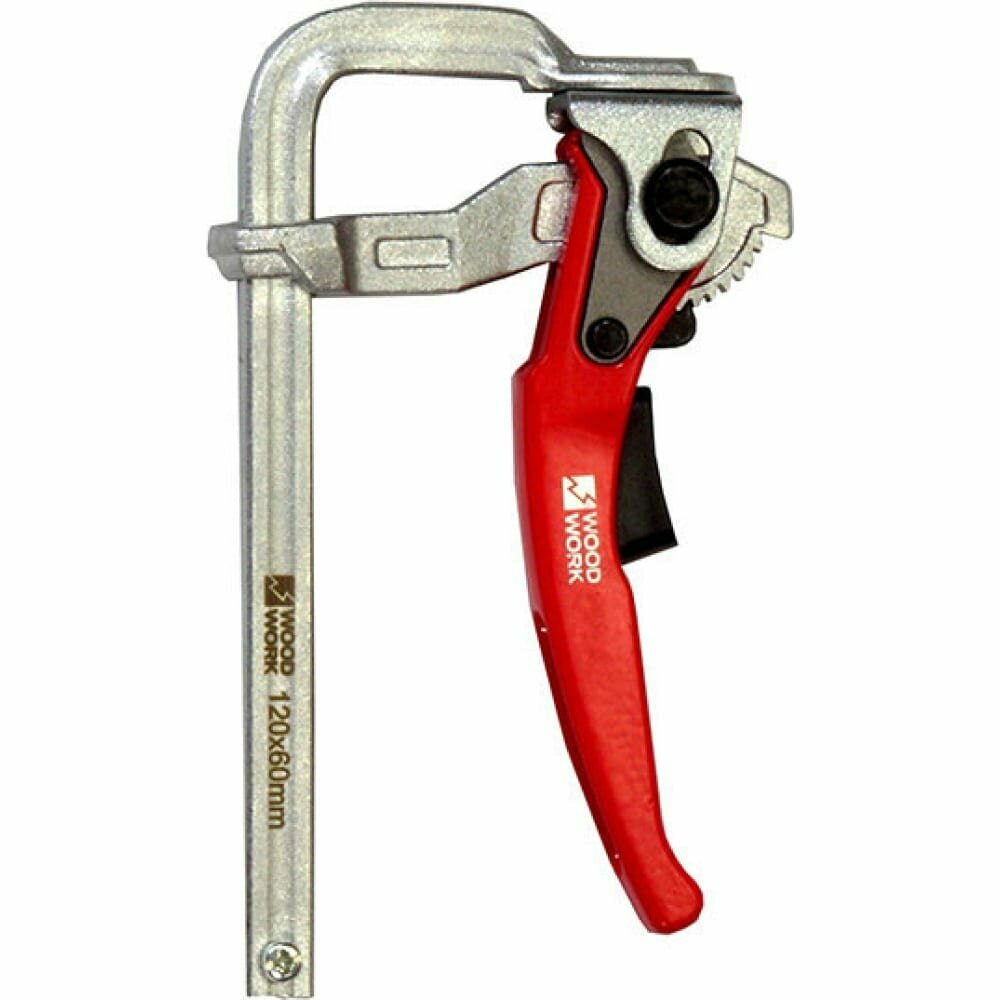 Кованая струбцина WOODWORK F-тип, 160x80 мм, c рычажной рукояткой RFC-1680