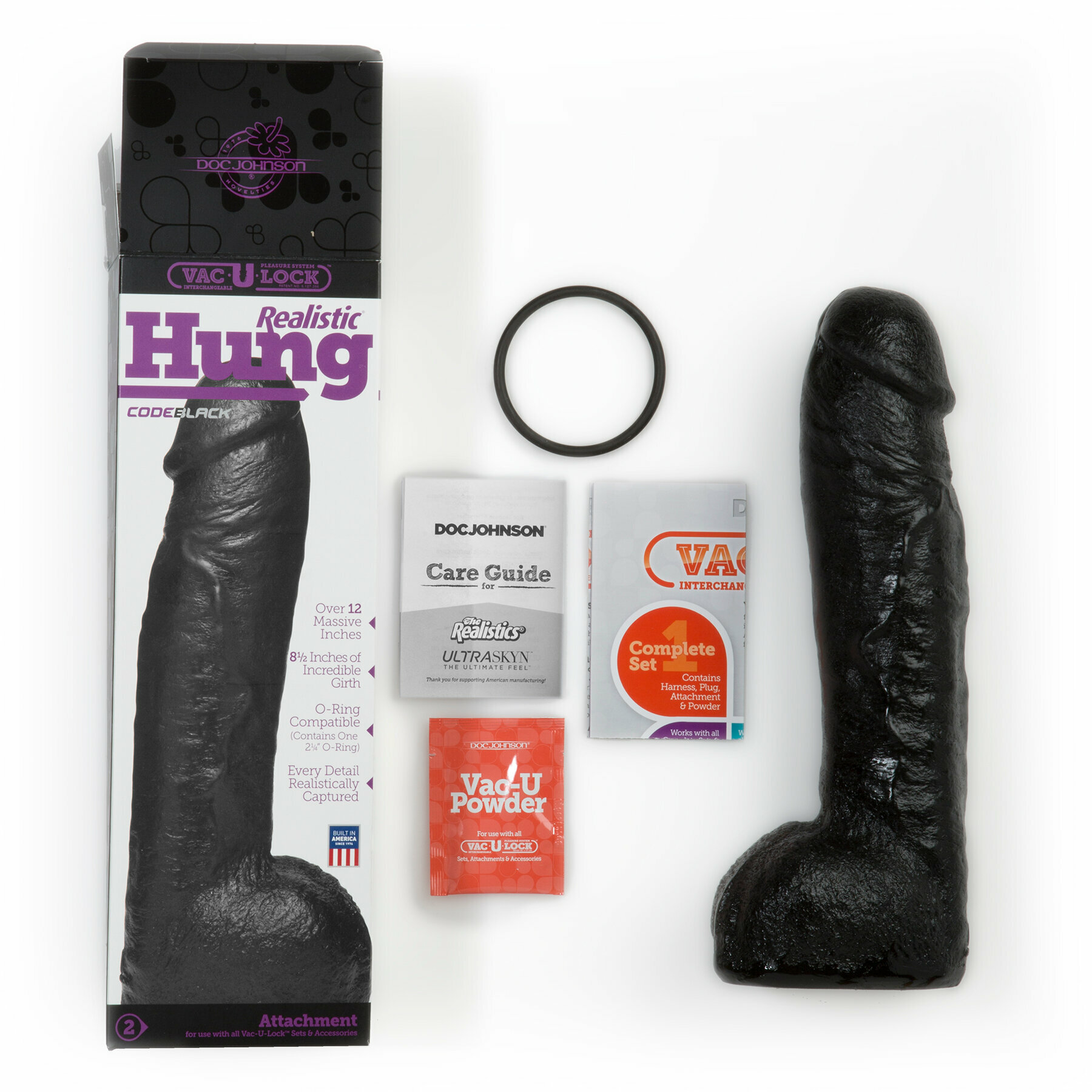 Насадка-гигант в виде фаллоса Hung Vac-U-Lock CodeBlack