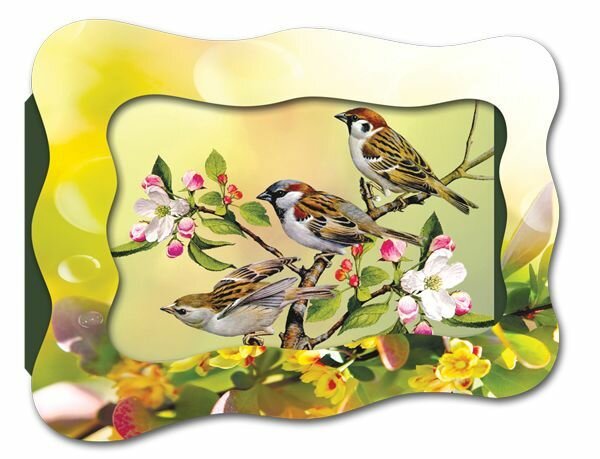 Объемная картинка на ветке