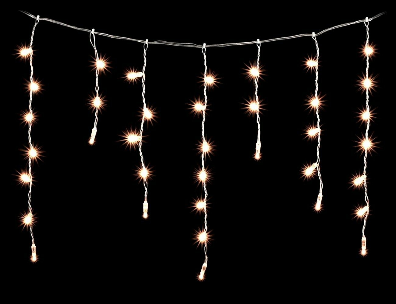 Светодиодная бахрома м, 189 экстра теплых белых LED ламп, прозрачный ПВХ, соединяемая, IP65, Laitcom