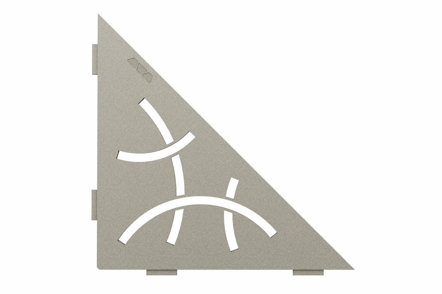 Полочка "треугольная" врезная Schluter-SHELF-E-S1 CURVE 210x210мм, арт. SES1D6TSSG (каменно-серая)