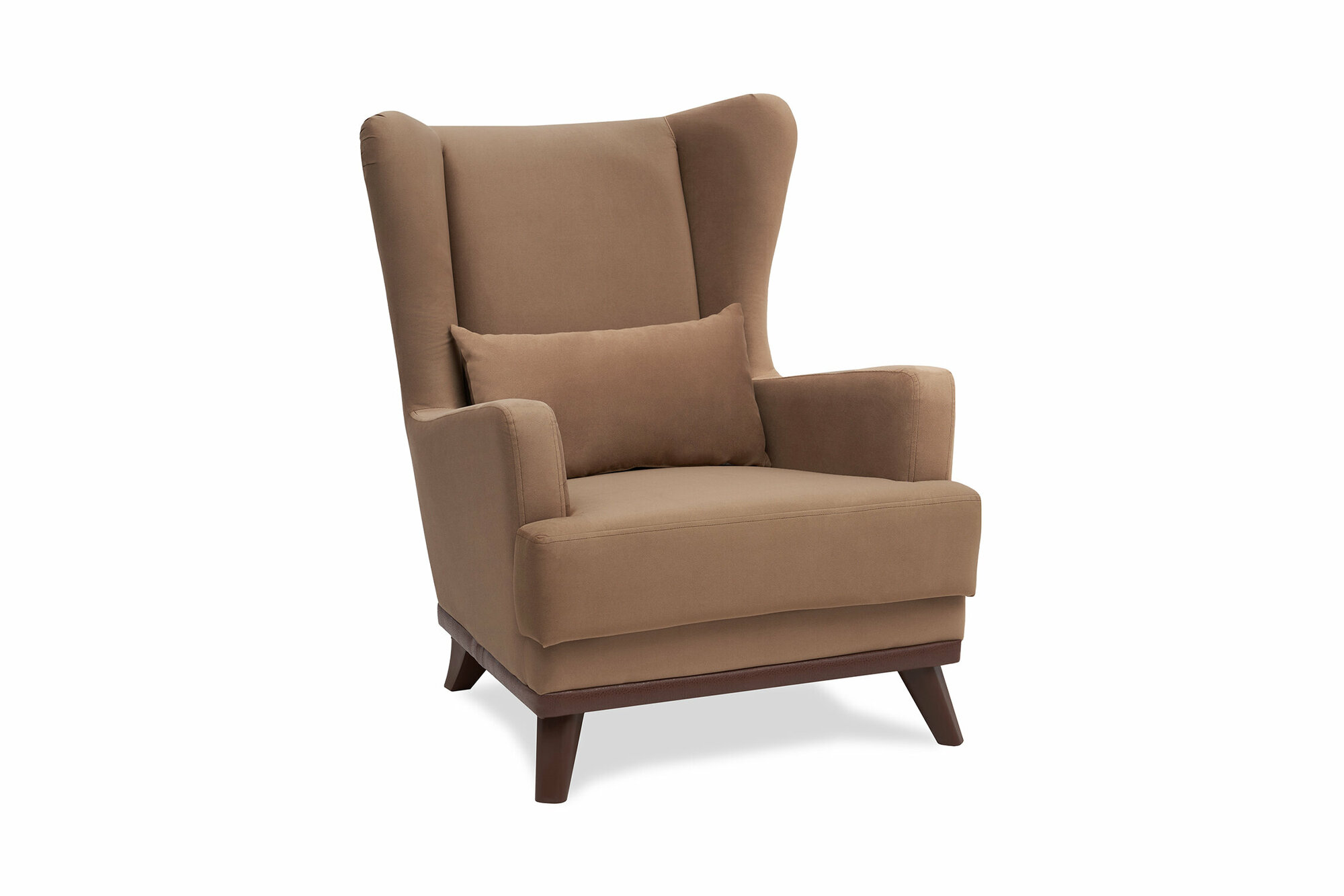 Кресло для отдыха Нонтон Оскар, 74x90x91 см, на ножках, велюр медово-коричневое