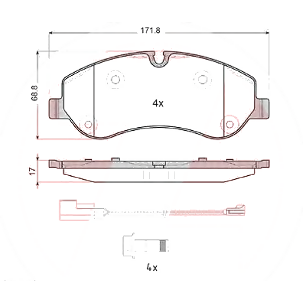 ZIMMERMANN 25602.170.2 (1763915 / BK212KB021AA) колодки тормозные дисковые Ford (Форд) Transit (Транзит) / Tourneo
