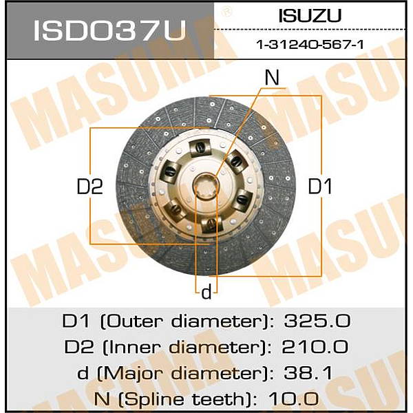 MASUMA ISD037U диск сцепления