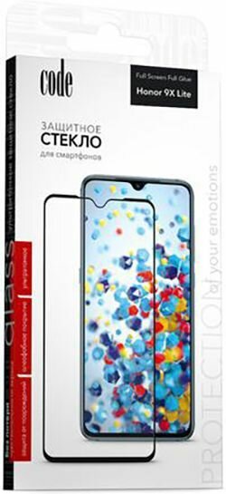 Защитное стекло Code Full Screen для Honor 9X Lite 0.33mm Черная рамка