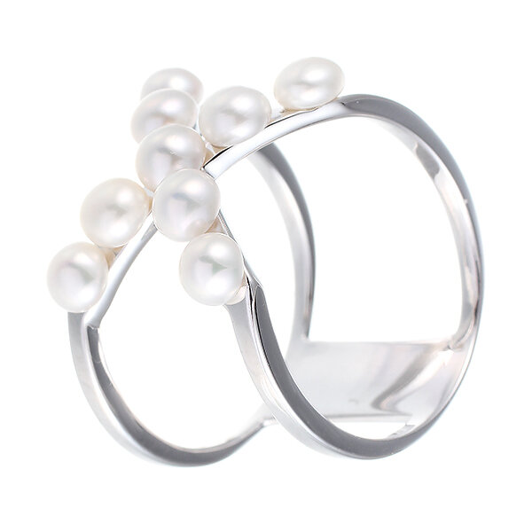 Кольцо, серебро, 925 проба, жемчуг