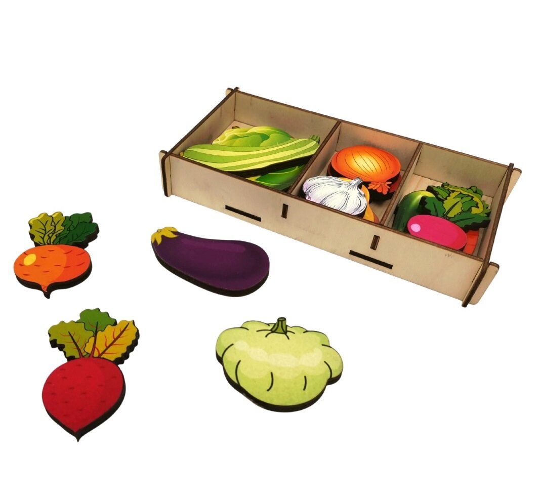 Набор Овощи на магнитах в коробке 16 дет. арт.8404 /34