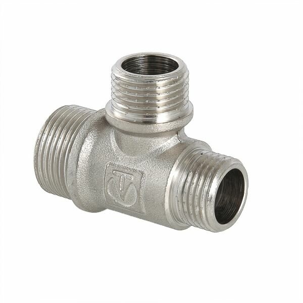 Тройник переходной VALTEC 3/4"х1/2"х1/2" НР никелированная латунь (VTr.131. RN.050404)