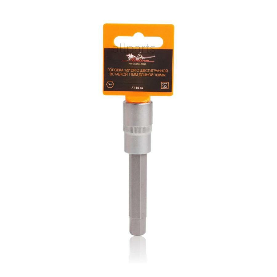 AIRLINE AT-BS-52 Головка торцевая 1/2" с шестигранной вставкой 11мм, L=100мм AIRLINE AT-BS-52