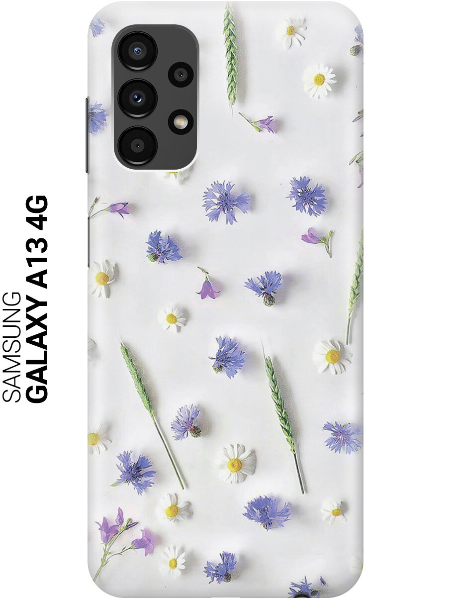 Силиконовый чехол на Samsung Galaxy A13 4G / Самсунг А13 4Г с рисунком "Ромашки и колоски"
