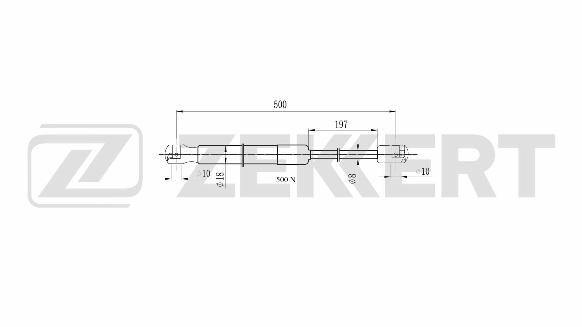 Пружина газовая багажника Chery Amulet 03- Zekkert арт. gf-2565