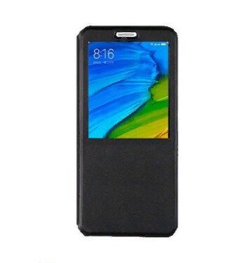 Чехол-книжка MyPads для Xiaomi Redmi Note 7/ Note 7 Pro / Redmi Note 7S черный с окошком для входящих вызовов водоотталкивающий