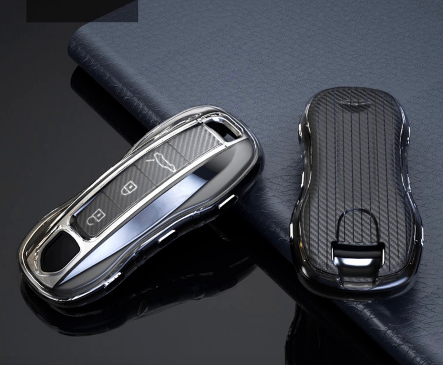 Чехол прозрачный для автомобильного смарт ключа футляр с вырезом под логотип Порше Кайен Макан Porsche Cayenne Macan Taycan Panamera 911 брелок корпус