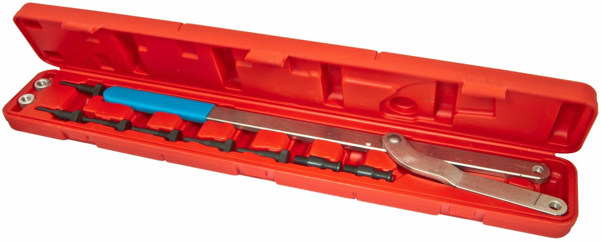 Ключ для фиксации шкивов ER-86900 (рабочий диапазон 40-220мм, диаметры штифтов: 6, 8, 10, 16мм) 11пр, в кейсе эврика