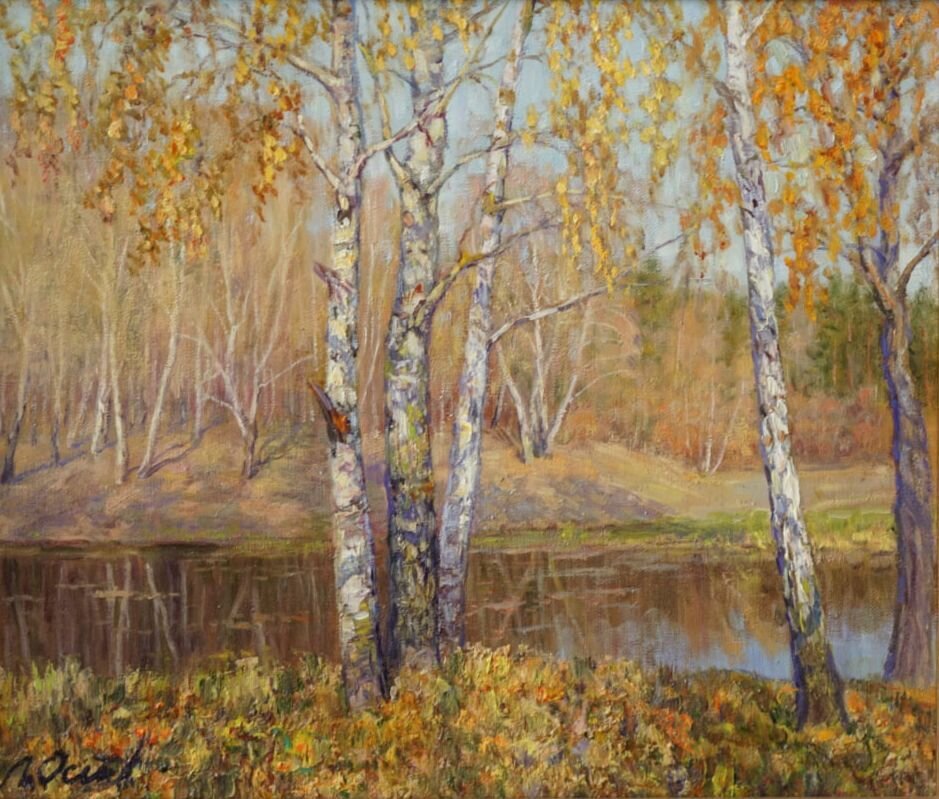 ART-Salon at Oktyabrskaya картина авторская "Осень", 43х38см, масло, холст